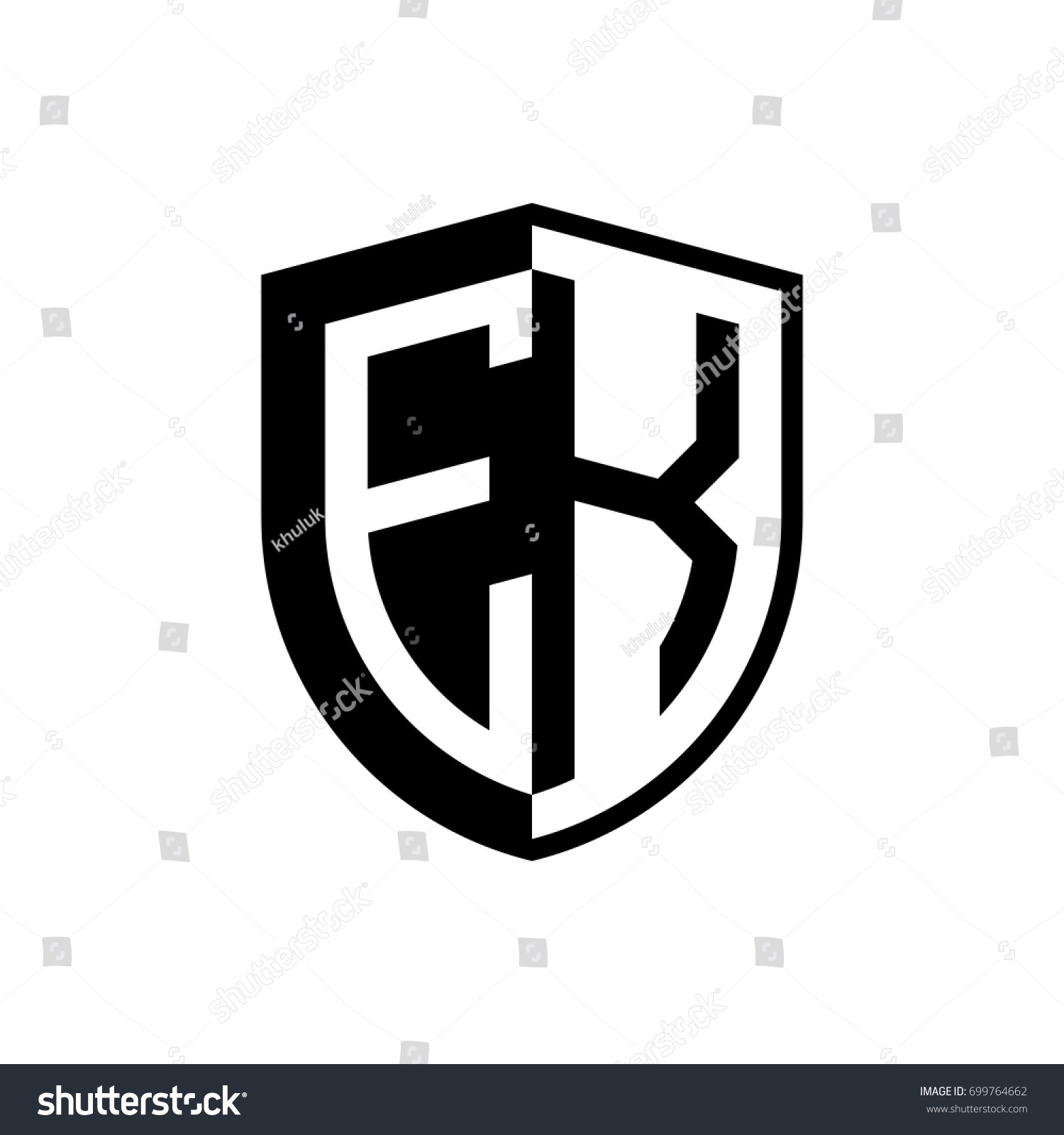 Initial Two Letter Logo Shield Vector Stock Vector (Royalty Free ...