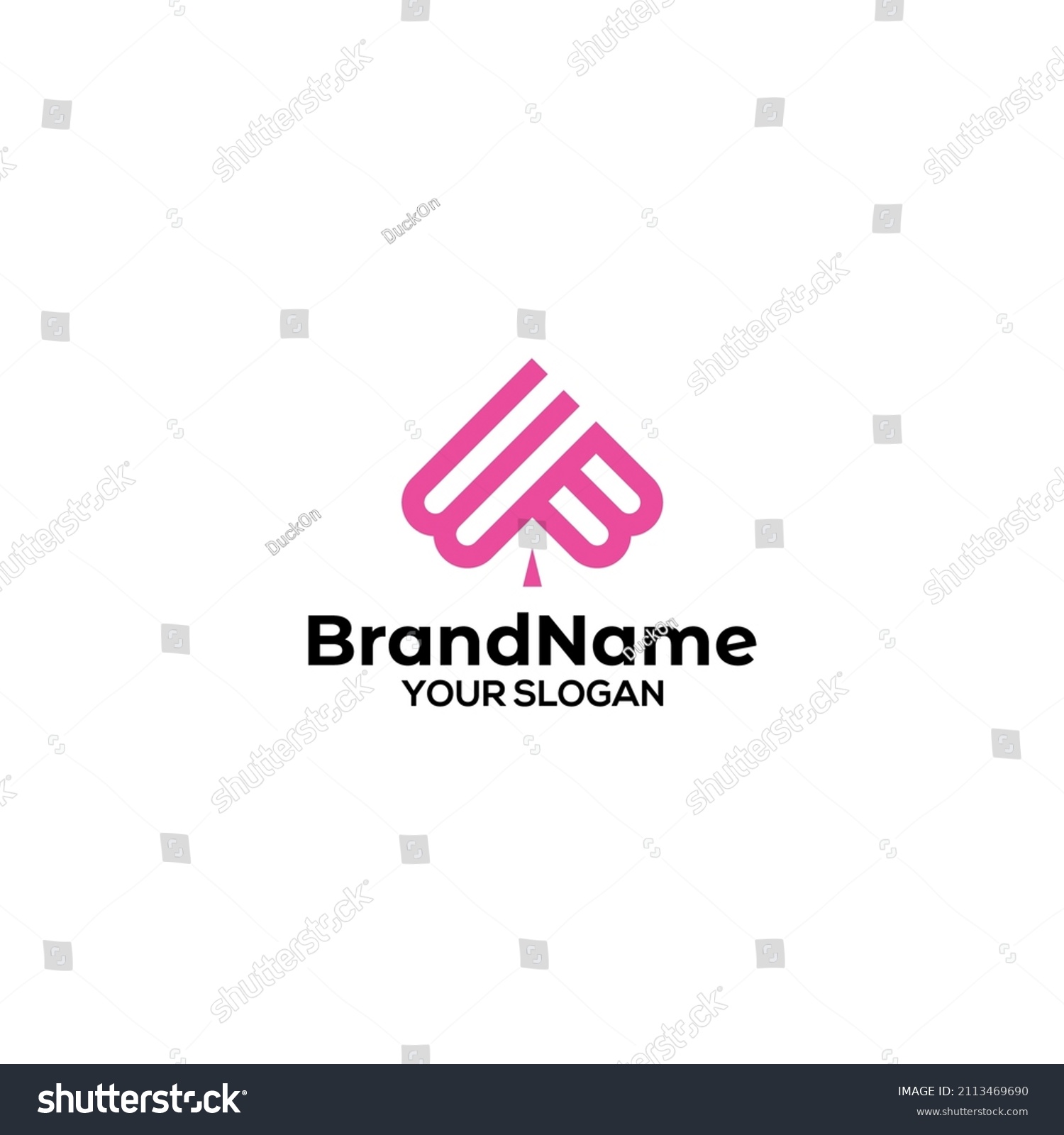 Initial Wb Pink Ace Logo Stock Vector (Royalty Free) 2113469690 ...