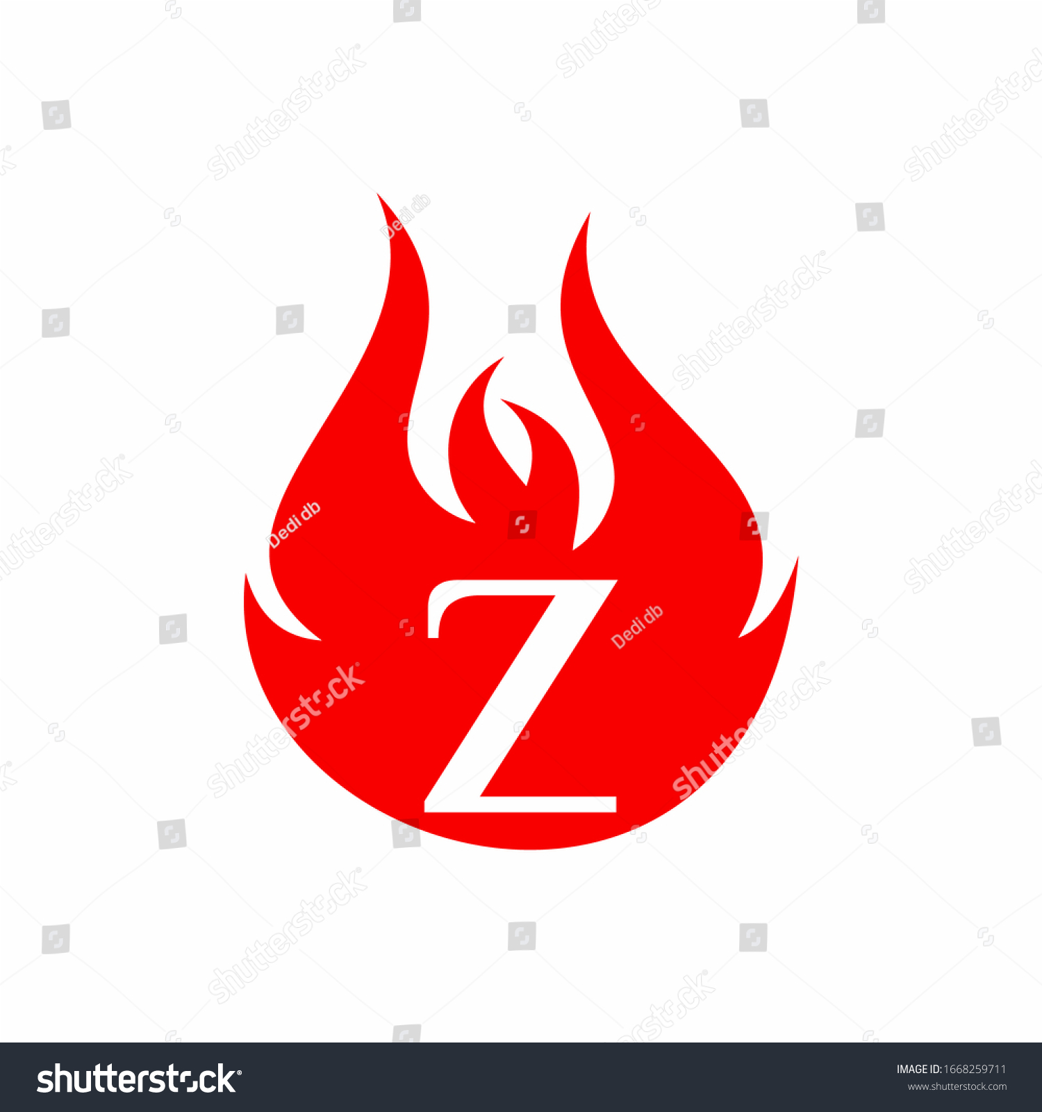 Initial Z Letter Fire Logo Vector Stock Vector (Royalty Free) 1668259711