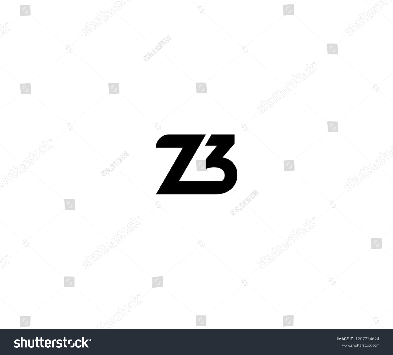 Initial Z3 Letter Linked Simple Flat Stock Vector (Royalty Free ...
