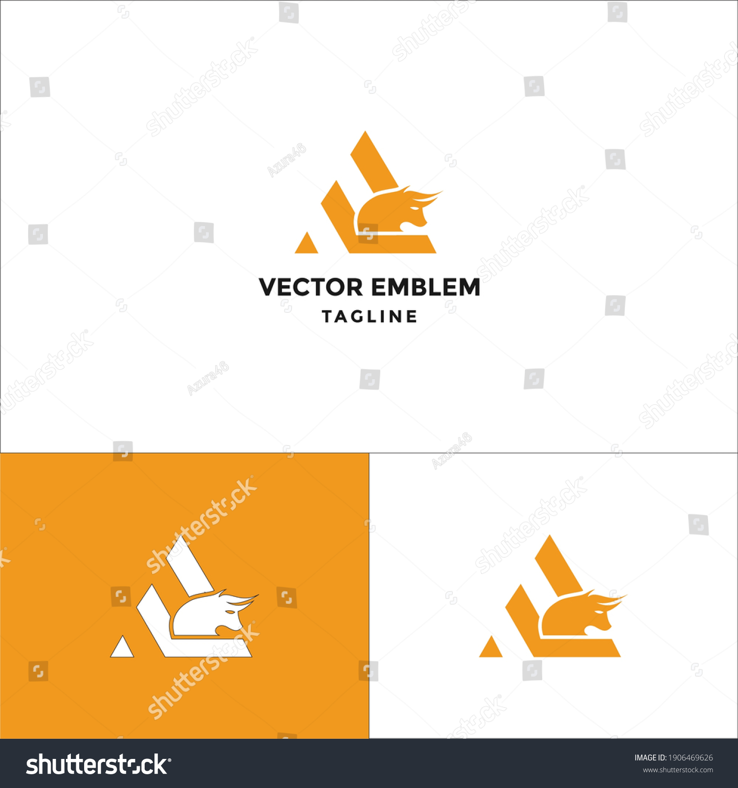 Initials Bull Logo Vector Icon Illustration Stock Vector (Royalty Free ...