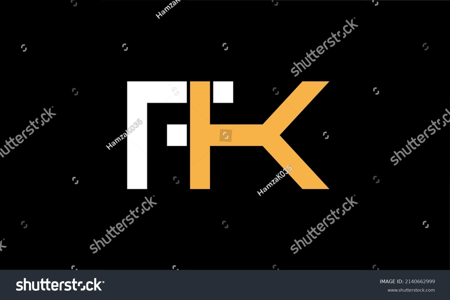 Initials Alphabet Logo Icon Vector Fk Stock Vector (Royalty Free ...