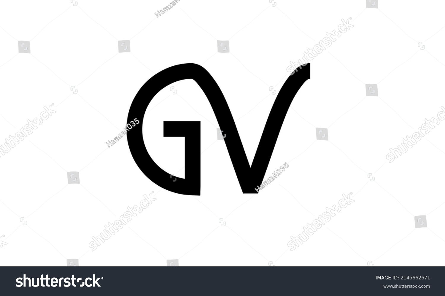 Initials Alphabet Logo Icon Vector Gv Stock Vector (Royalty Free ...