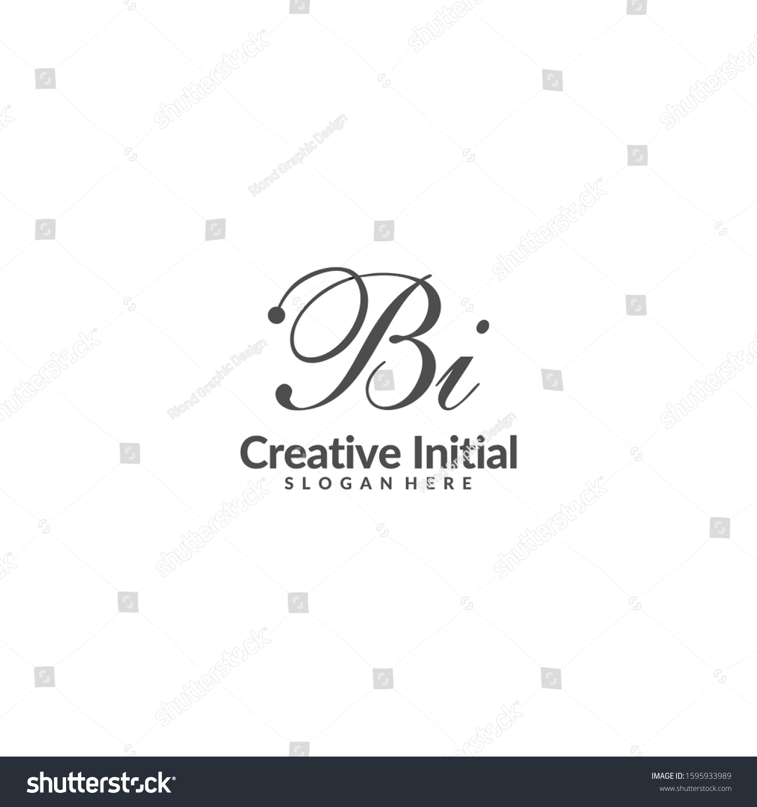 Initials Bi Logo Creative Template Sign Stock Vector (Royalty Free ...