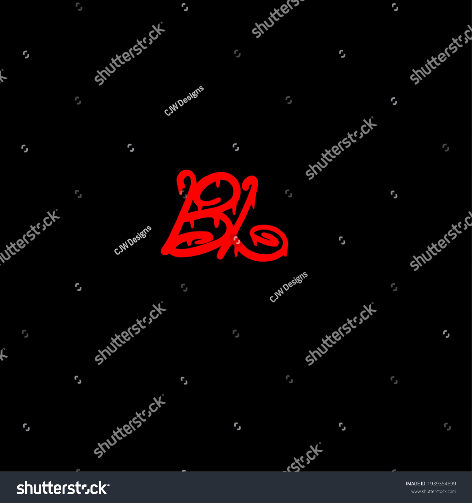 Initials Bl Handwritten Monogram Elegant Logo Stock Vector (Royalty ...