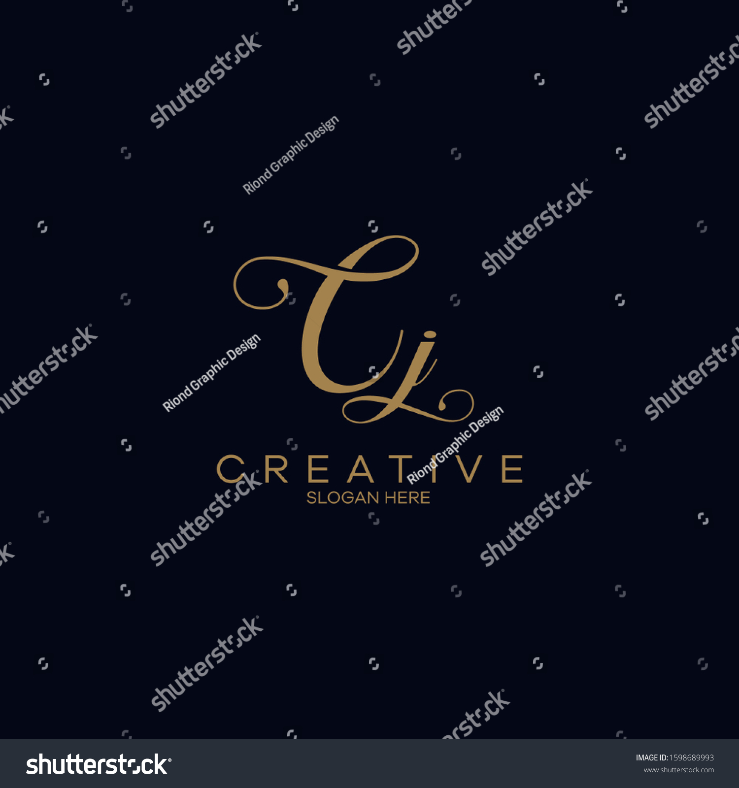 Initials Cj Logo Creative Template Sign Stock Vector (Royalty Free ...