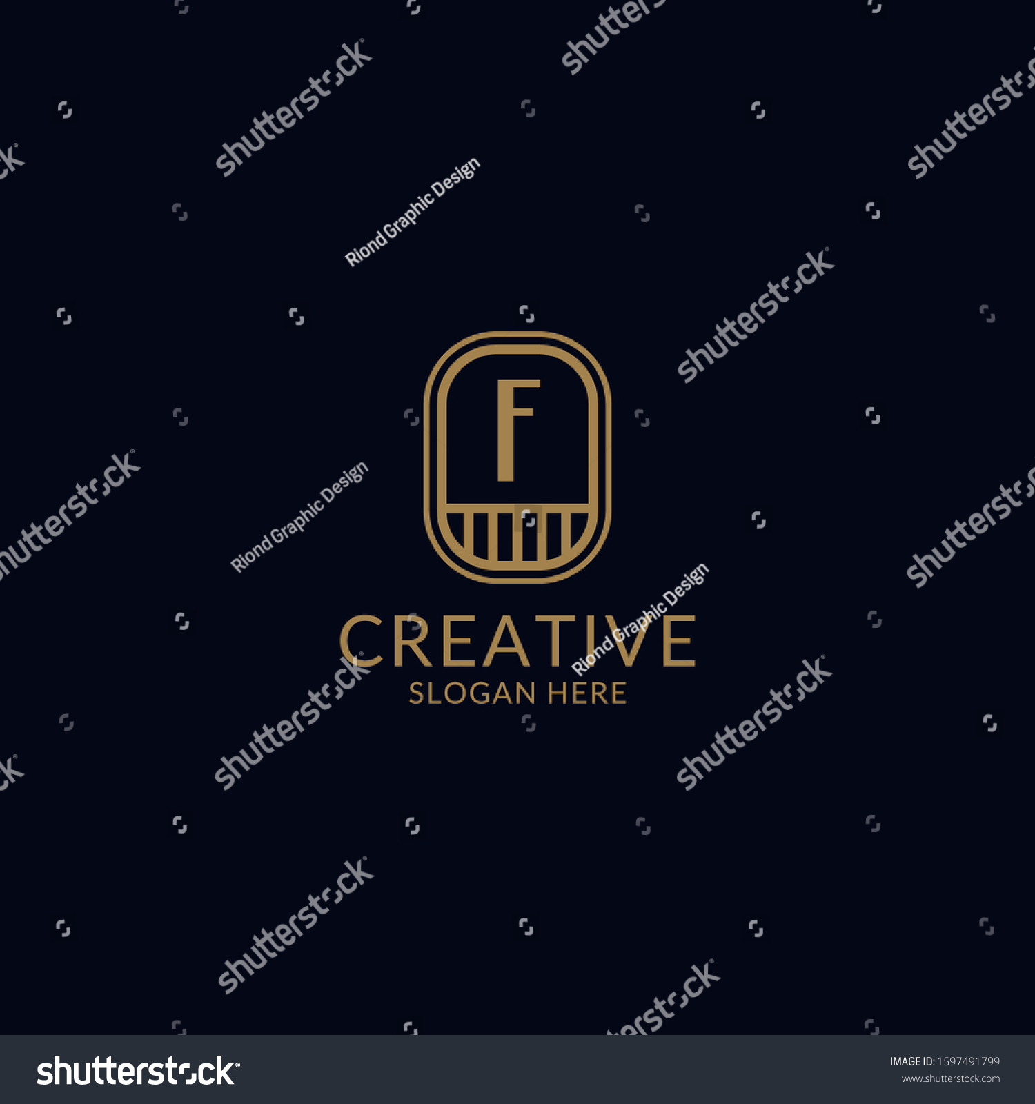 Initials F Logo Creative Template Sign: เวกเตอร์สต็อก (ปลอดค่าลิขสิทธิ์ ...