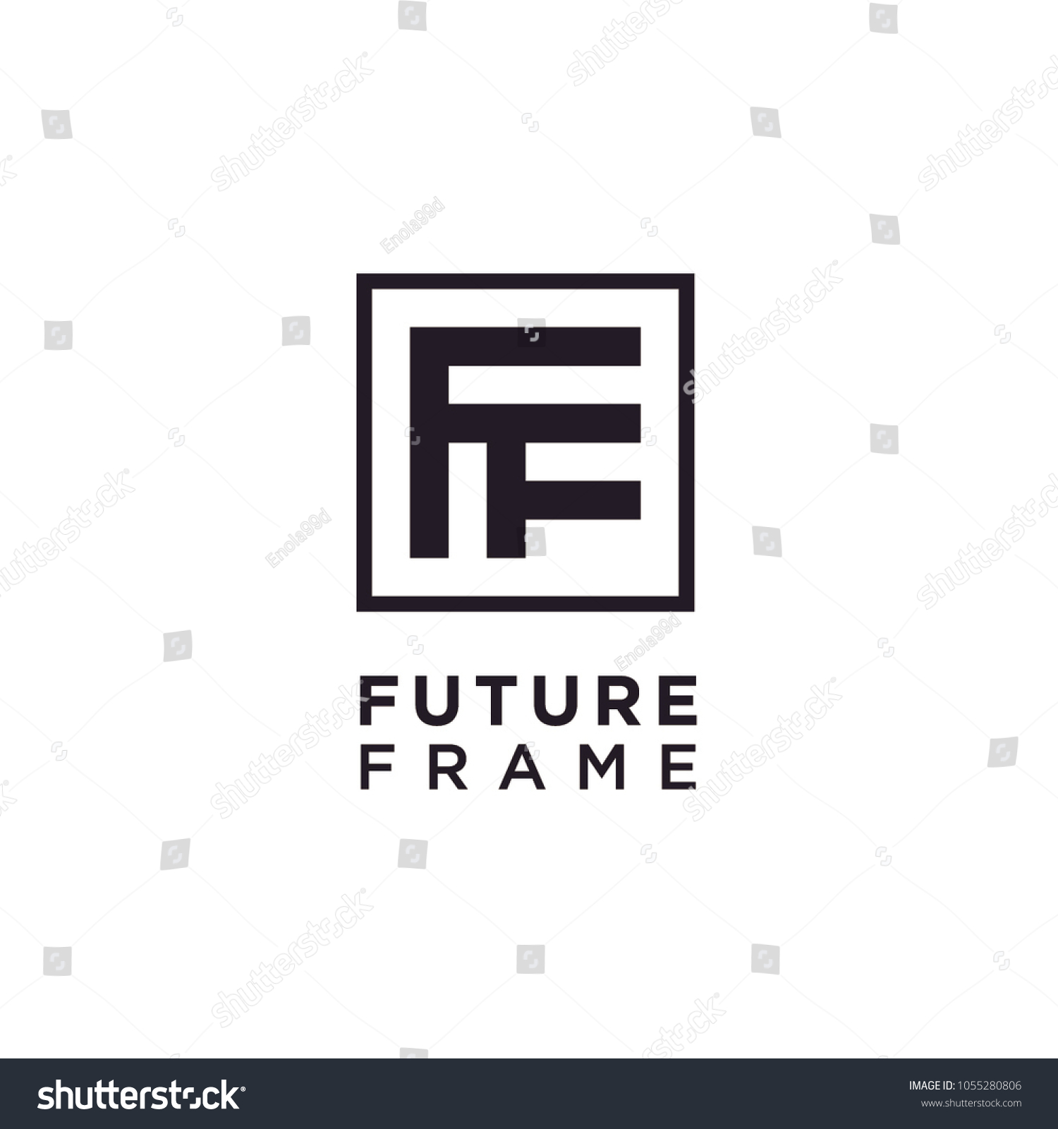 Initials Ff Square Frame Logo Design Stock Vector (Royalty Free) 1055280806