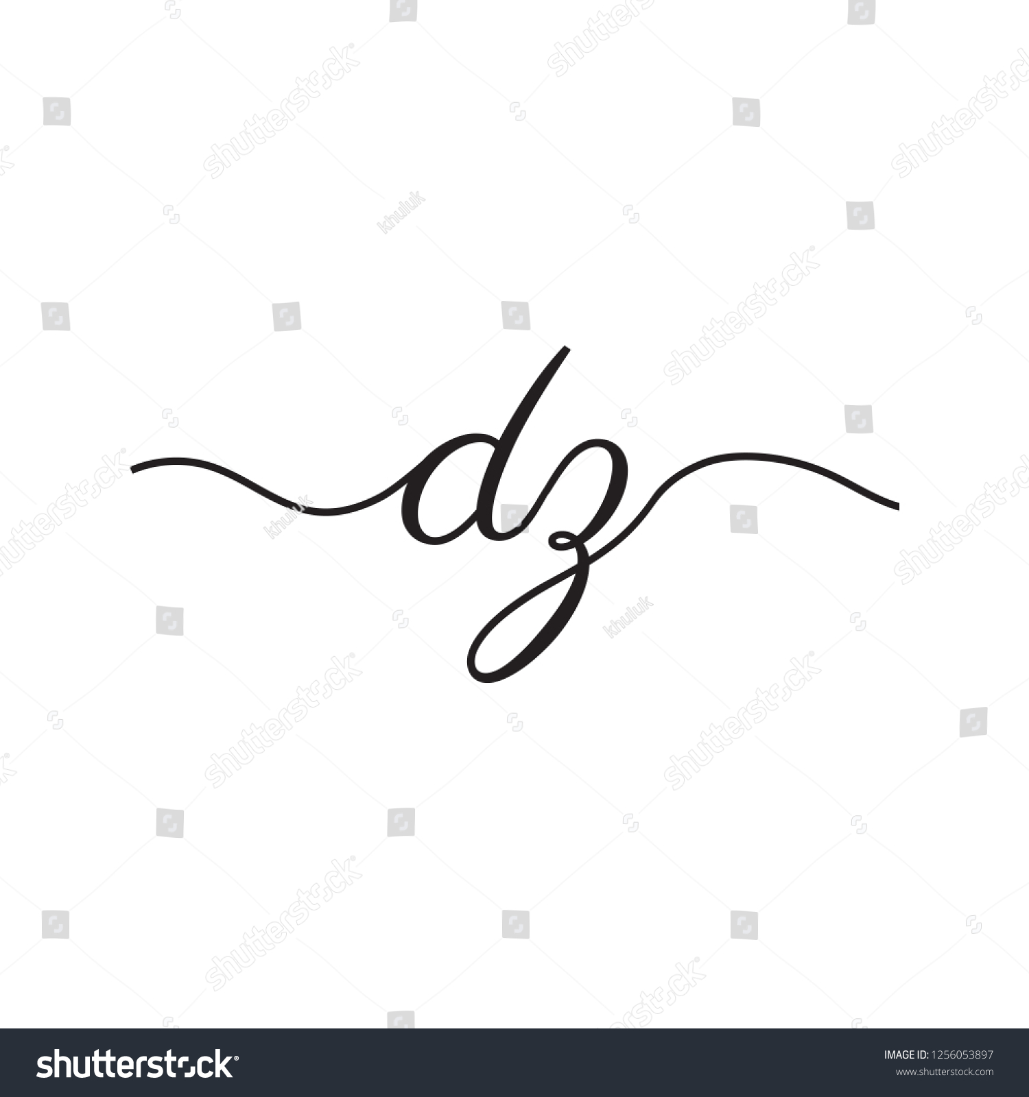 Initials Handwriting Letters Vector Logo Stock Vector (Royalty Free ...