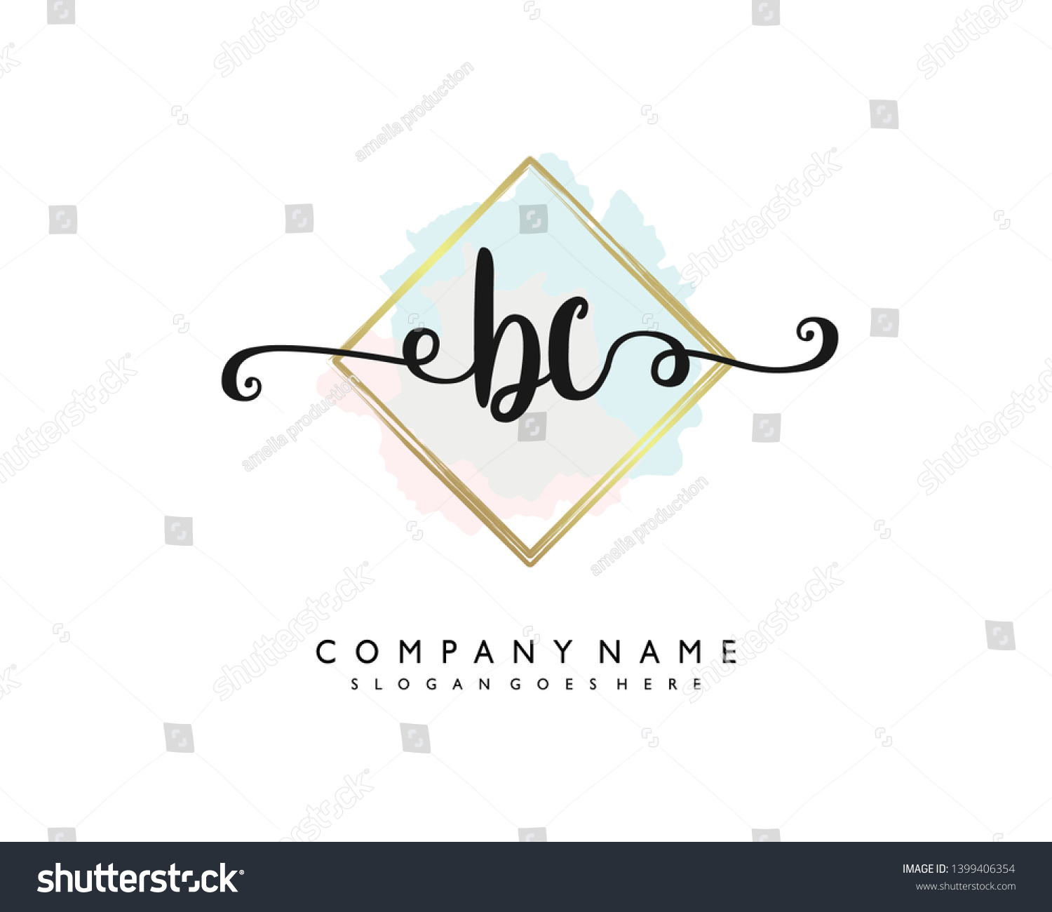 Initials Letter Bc Handwriting Logo Vector Stock Vector (Royalty Free ...