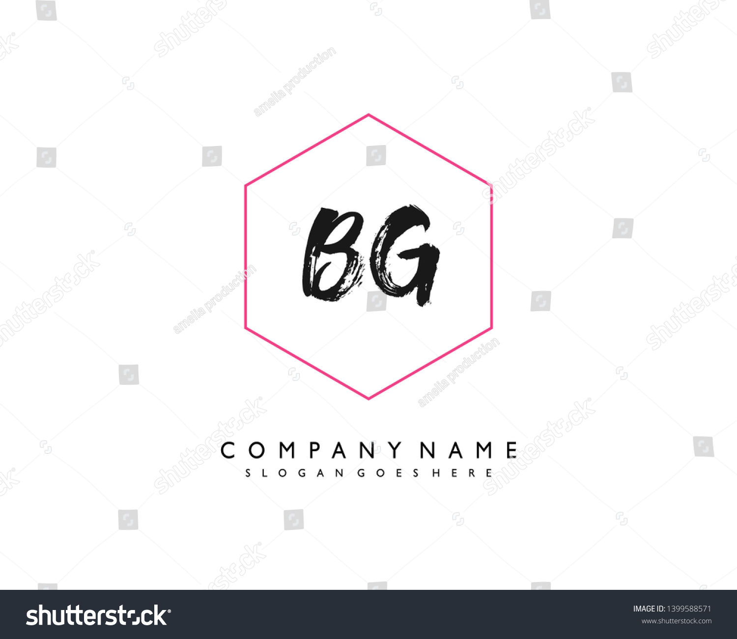 Initials Letter Bg Handwriting Logo Vector Stock Vector (Royalty Free ...