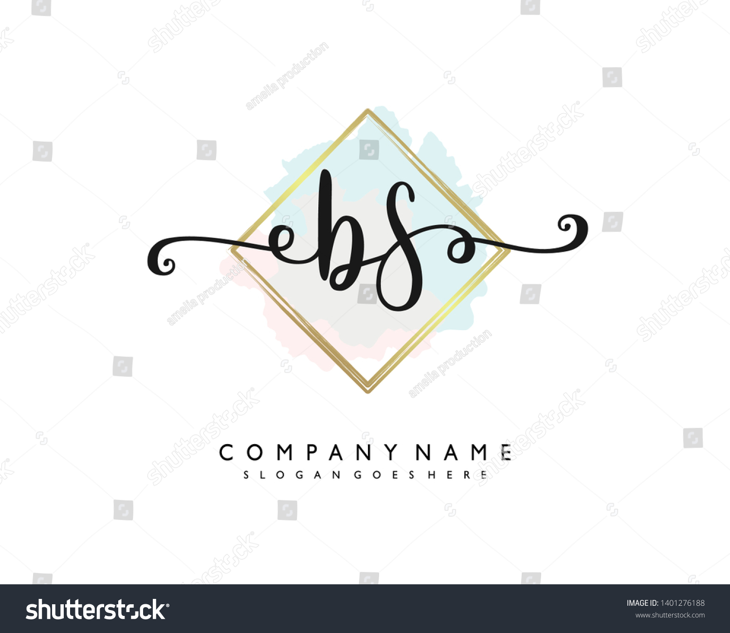 Initials Letter Bs Handwriting Logo Vector Stock Vector (Royalty Free ...