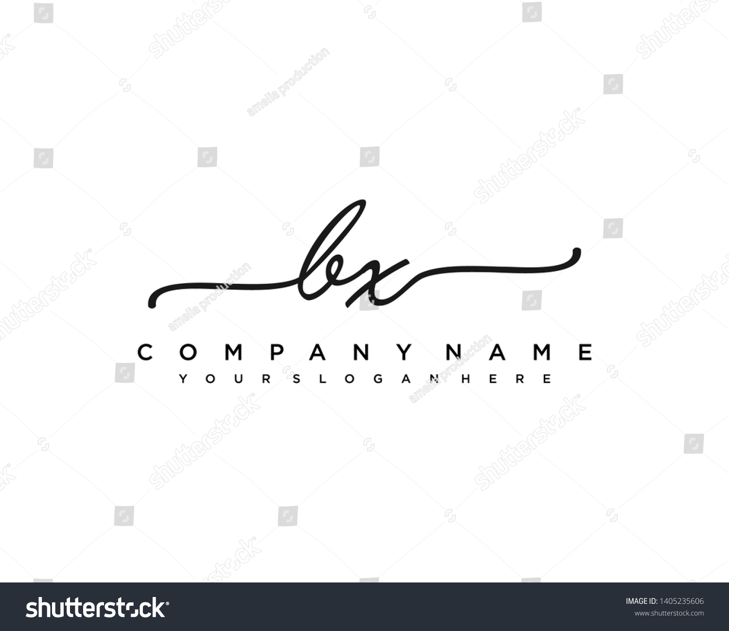 Initials Letter Bx Handwriting Logo Vector Stock Vector (Royalty Free ...