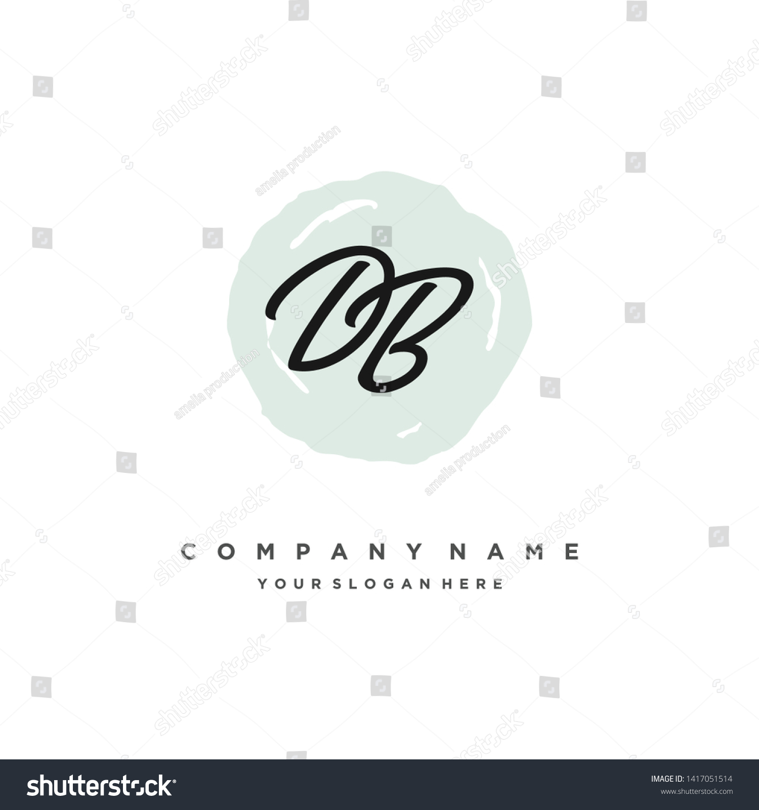 Initials Letter Db Handwriting Logo Vector Stock Vector (Royalty Free ...