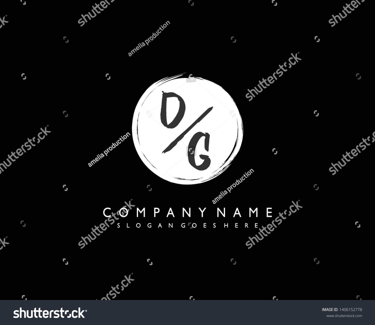 Initials Letter Dg Handwriting Logo Vector Stock Vector (Royalty Free ...