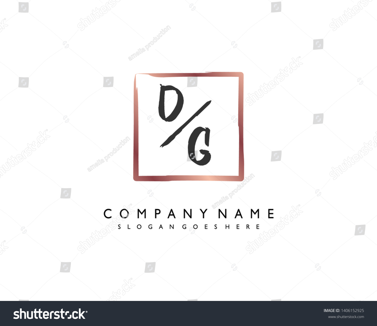 Initials Letter Dg Handwriting Logo Vector Stock Vector (Royalty Free ...
