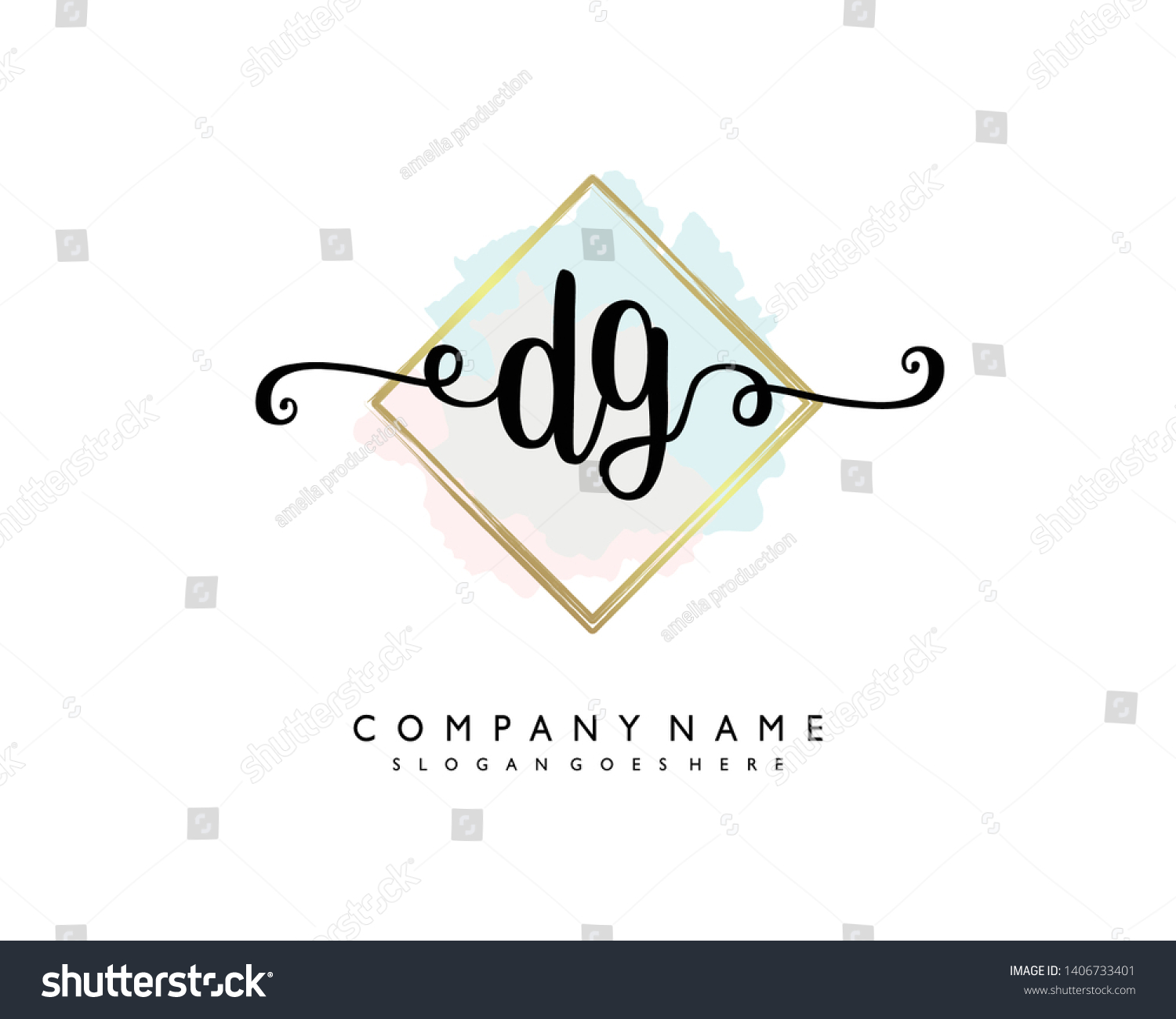 Initials Letter Dg Handwriting Logo Vector Stock Vector (Royalty Free ...