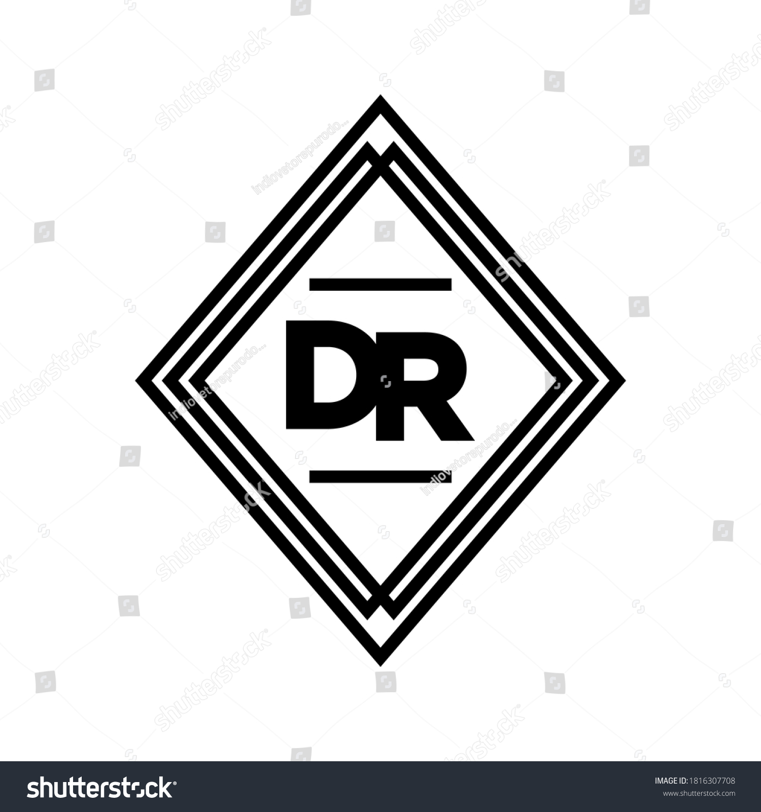 Initials Letter Dr Monogram Logo On Stock Vector (Royalty Free ...