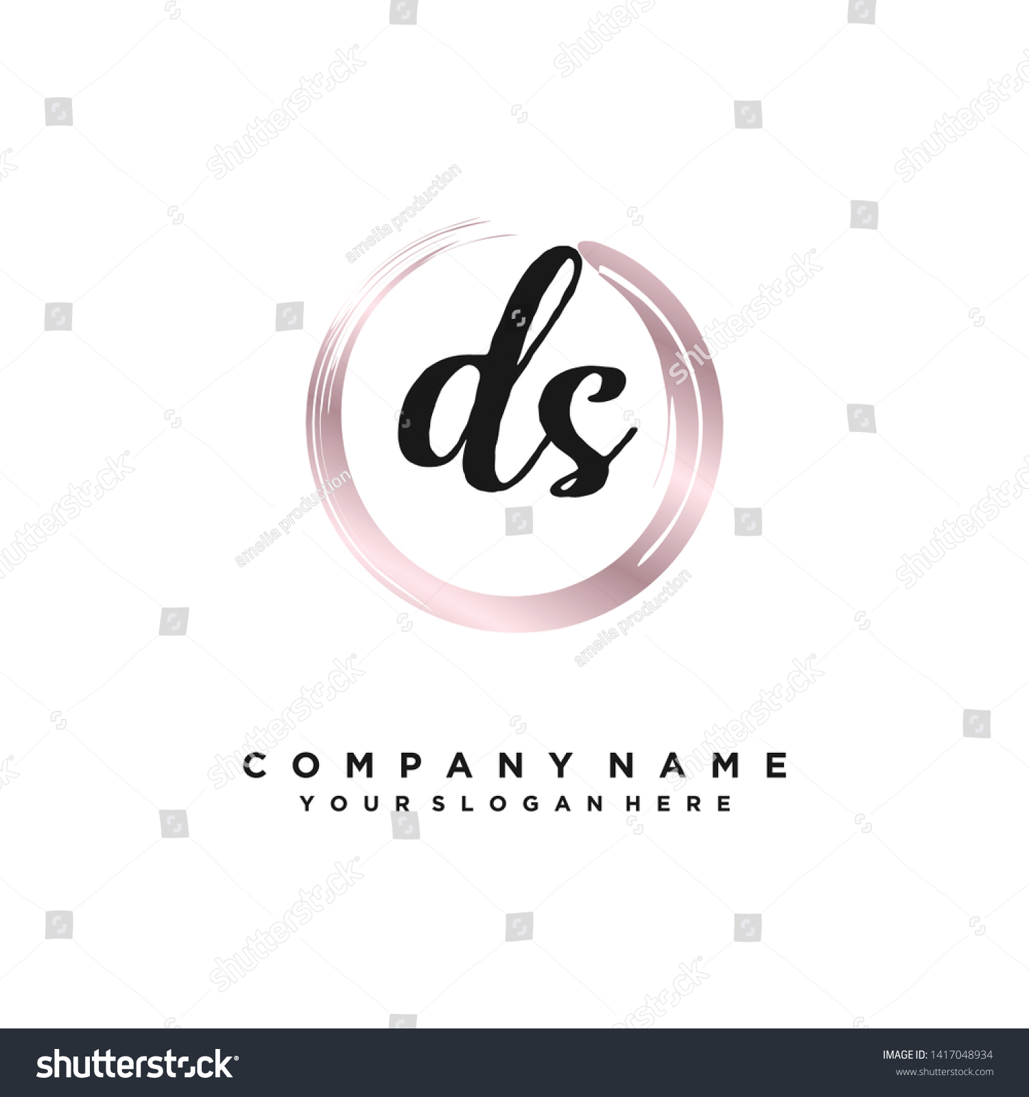 Initials Letter Ds Handwriting Logo Vector Stock Vector (Royalty Free ...