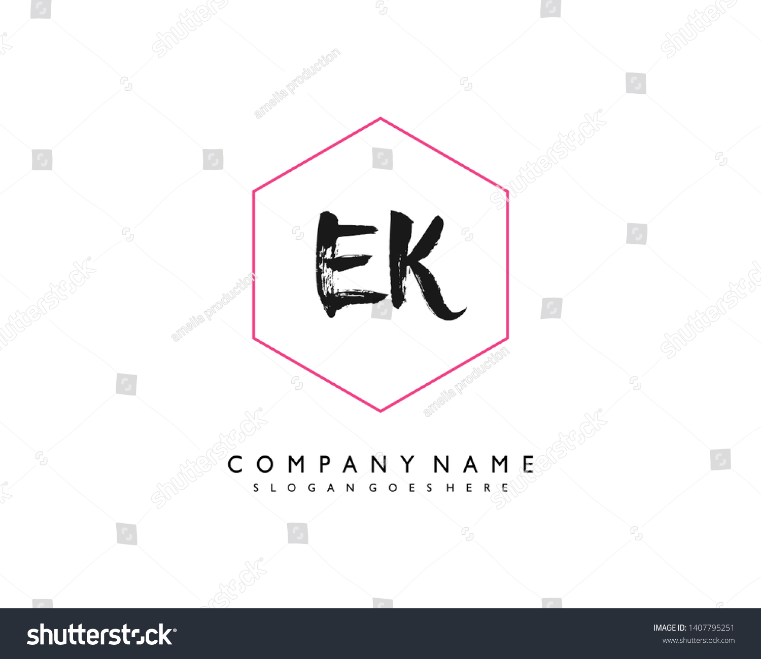 Initials Letter Ek Handwriting Logo Vector Stock Vector (Royalty Free ...