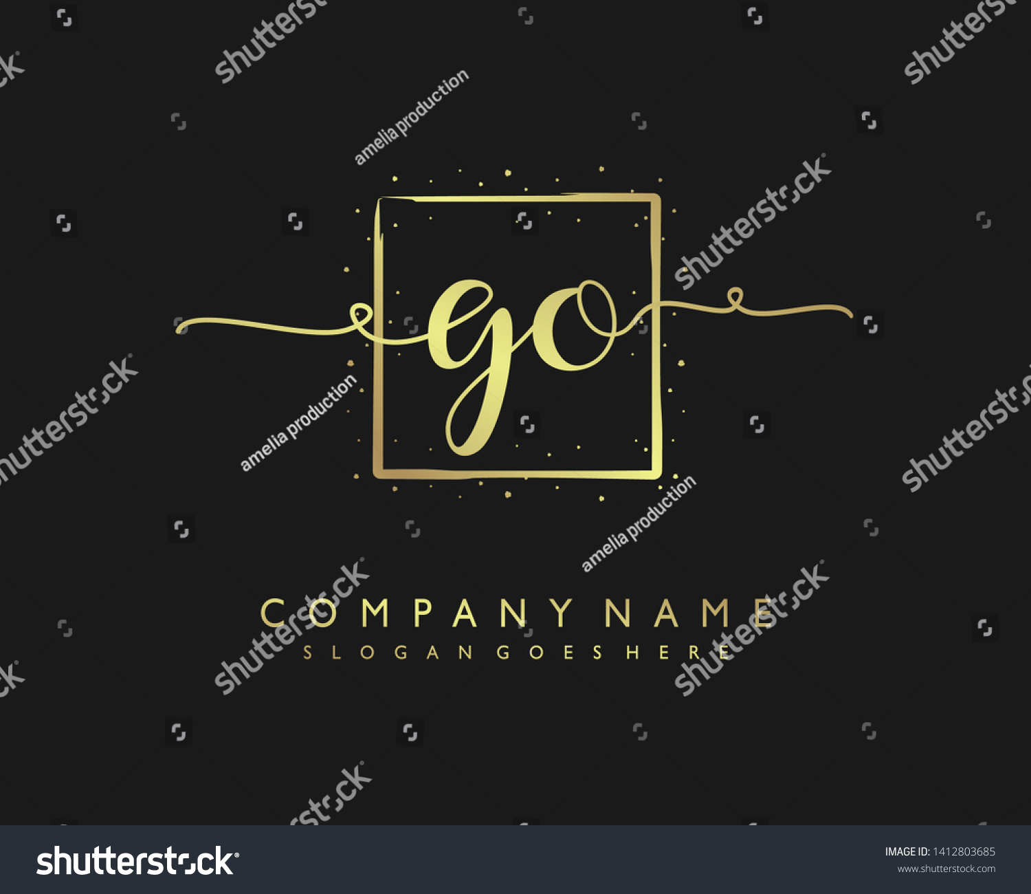 Initials Letter Go Handwriting Logo Vector Stock Vector (Royalty Free ...
