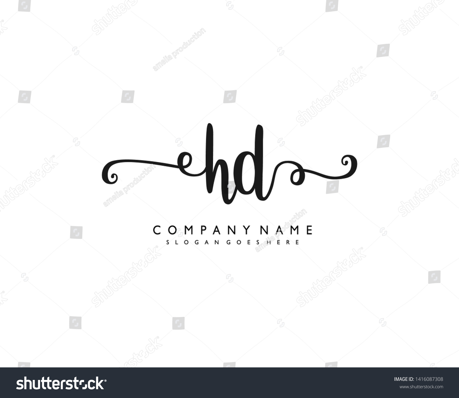 Initials Letter Hd Handwriting Logo Vector Stock Vector (Royalty Free ...