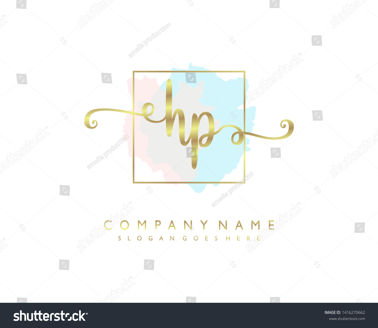 Initials Letter Hp Handwriting Logo Vector Stock Vector (Royalty Free ...