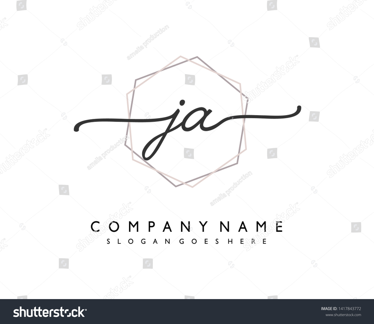 Initials Letter Ja Handwriting Logo Vector Stock Vector (Royalty Free ...