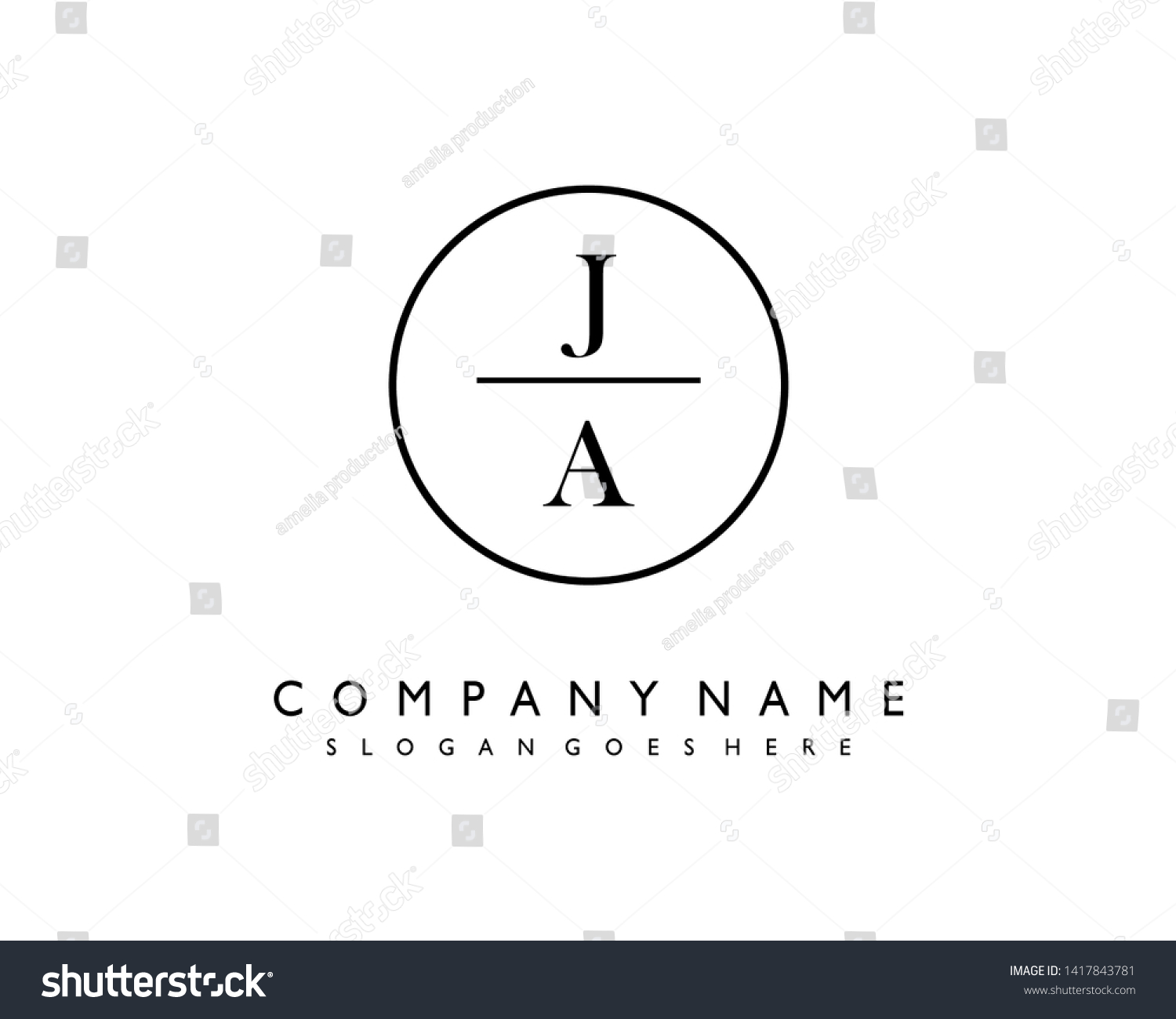 Initials Letter Ja Handwriting Logo Vector Stock Vector (Royalty Free ...