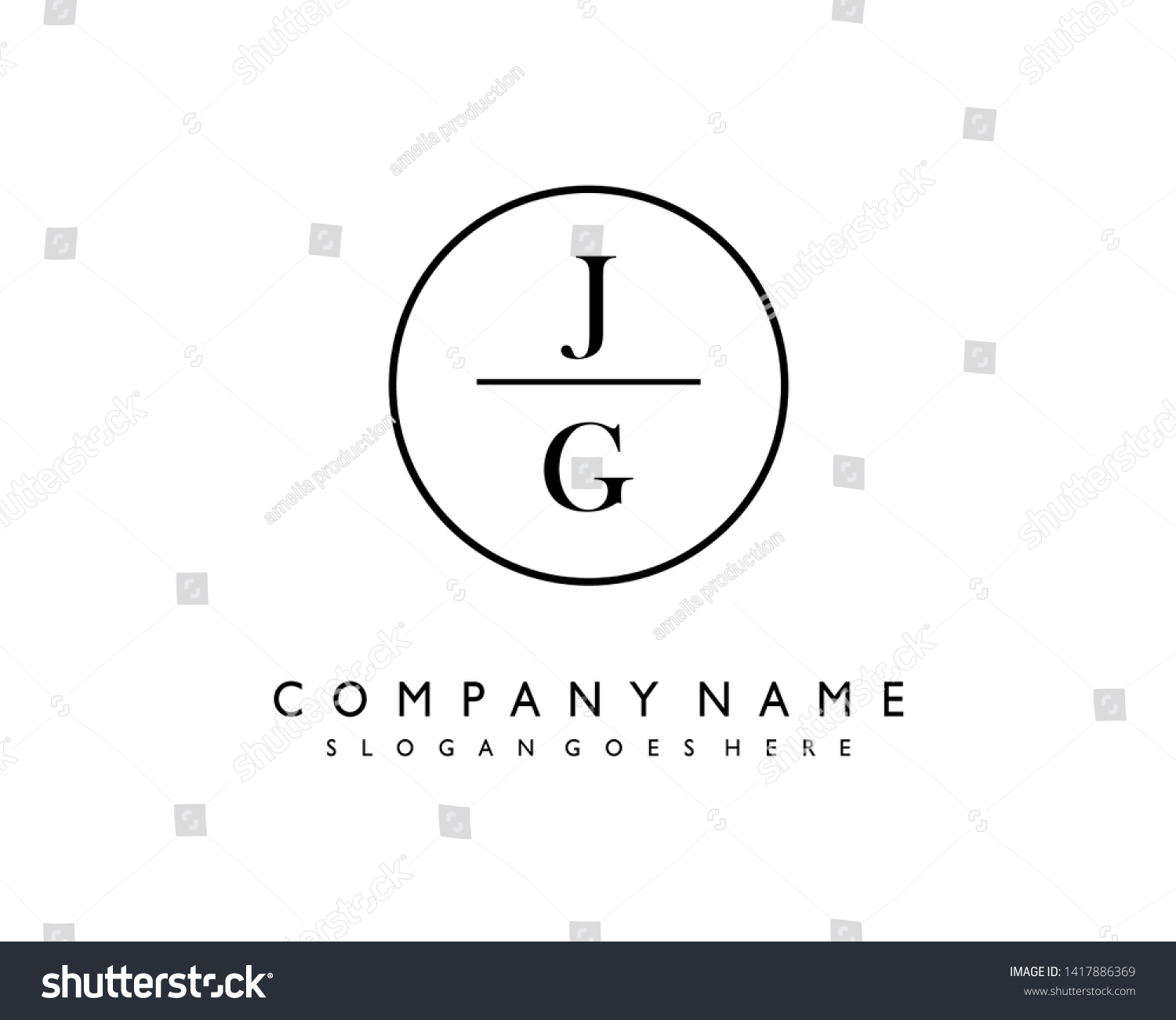 Initials Letter Jg Handwriting Logo Vector Stock Vector (Royalty Free ...