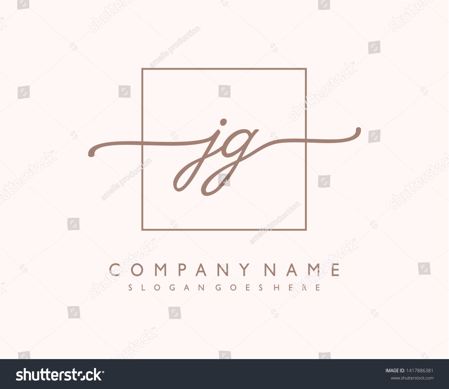 Initials Letter Jg Handwriting Logo Vector Stock Vector (Royalty Free ...