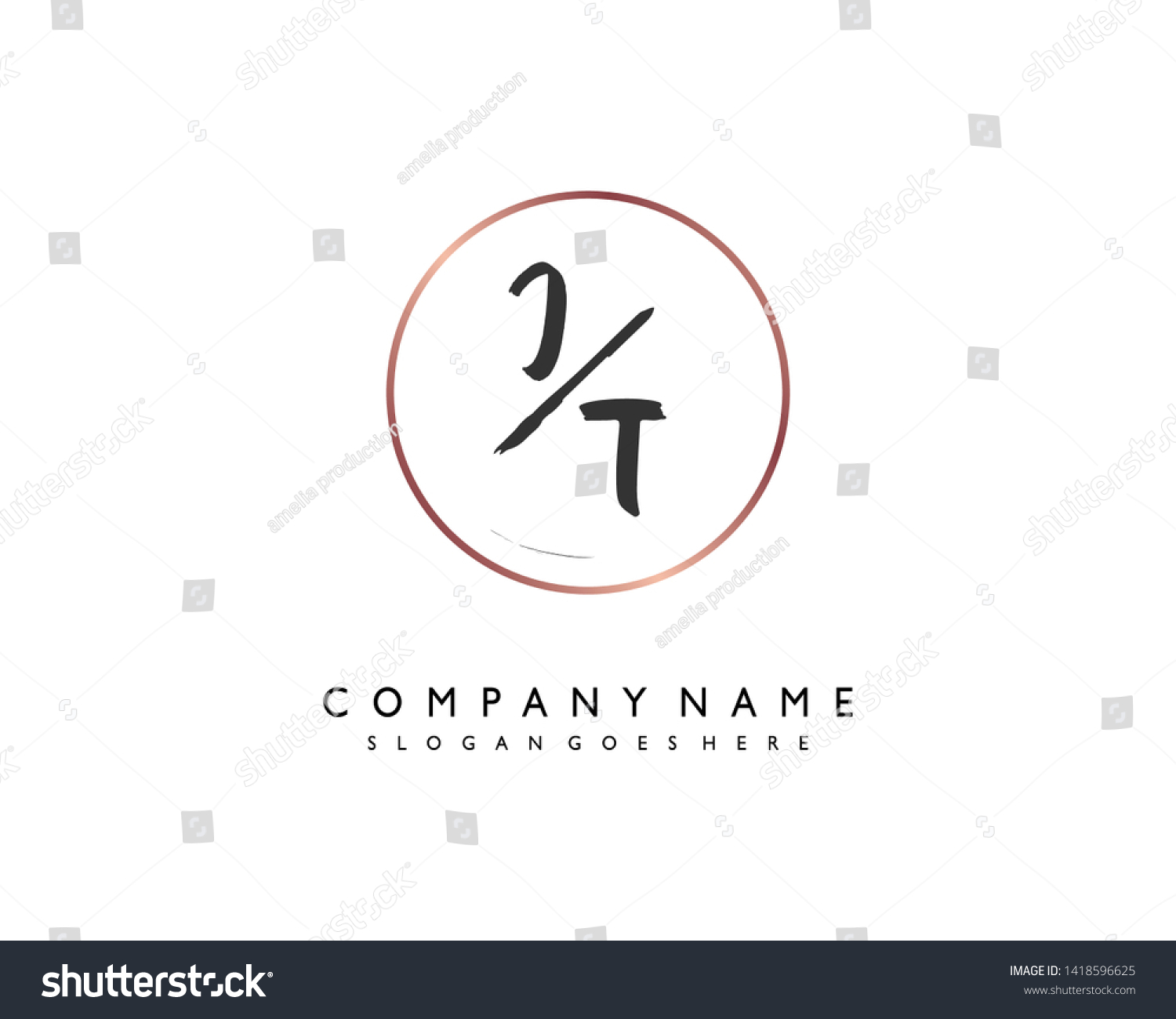 Initials Letter Jt Handwriting Logo Vector Stock Vector (Royalty Free ...