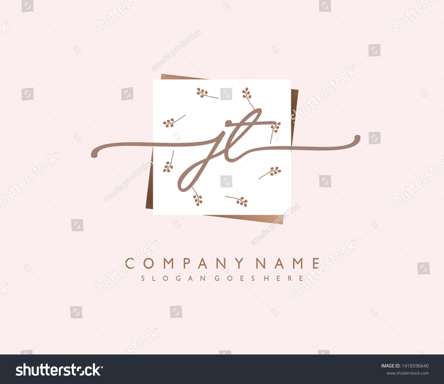 Initials Letter Jt Handwriting Logo Vector Stock Vector (Royalty Free ...