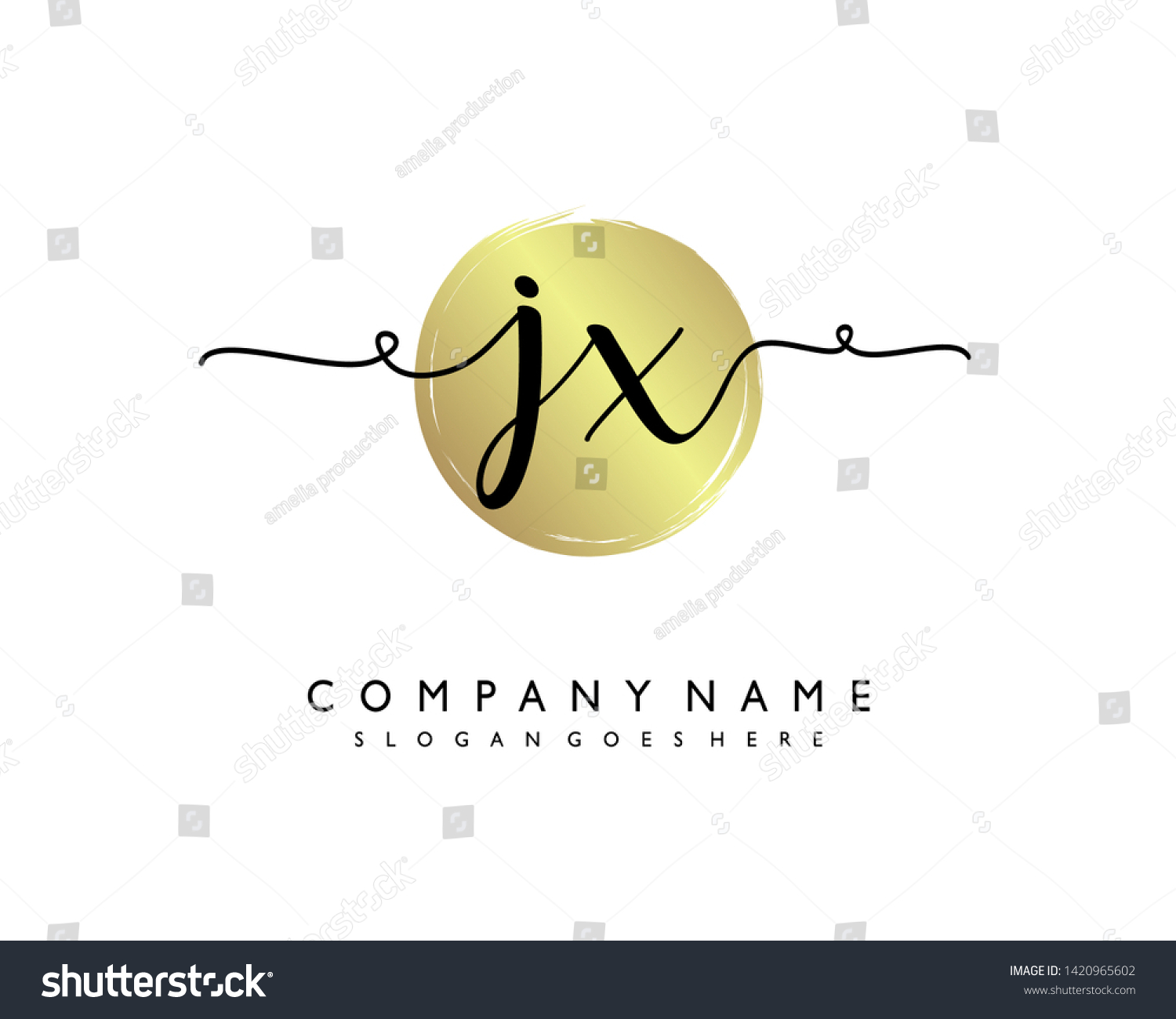 Initials Letter Jx Handwriting Logo Vector Stock Vector (Royalty Free ...