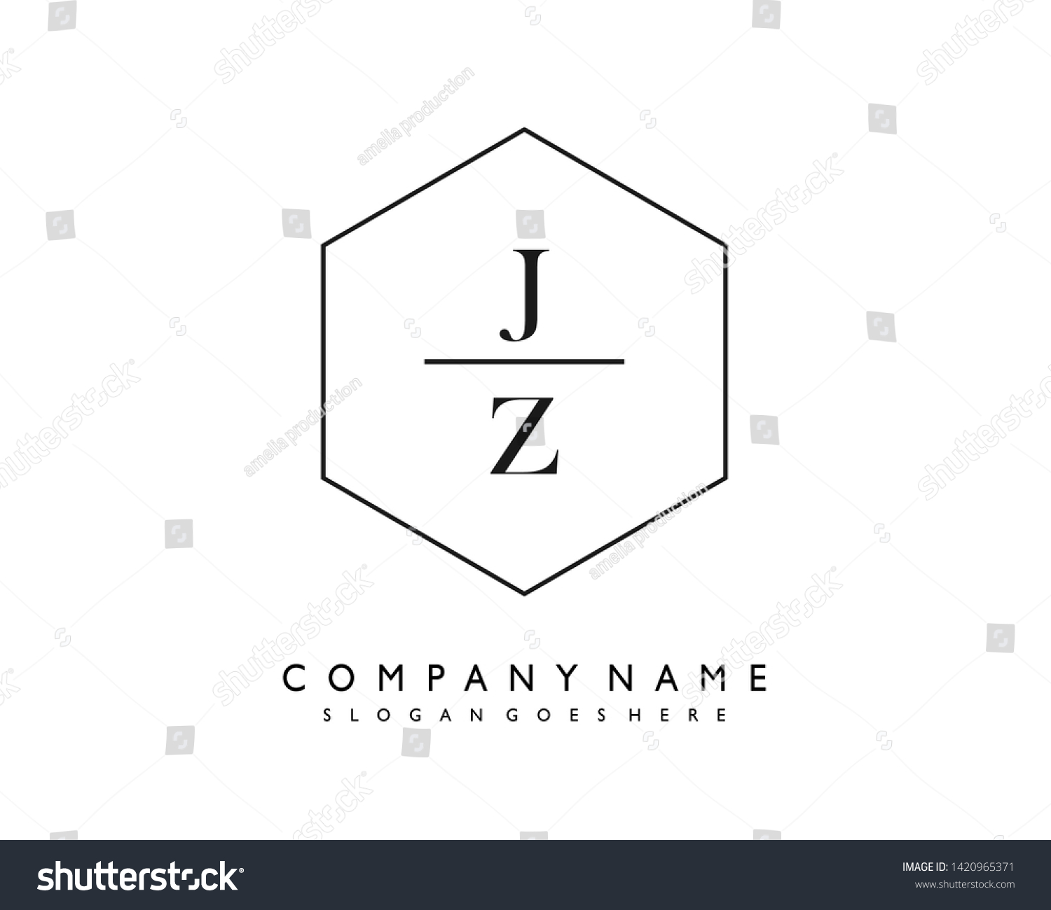 Initials Letter Jz Handwriting Logo Vector Stock Vector (Royalty Free ...