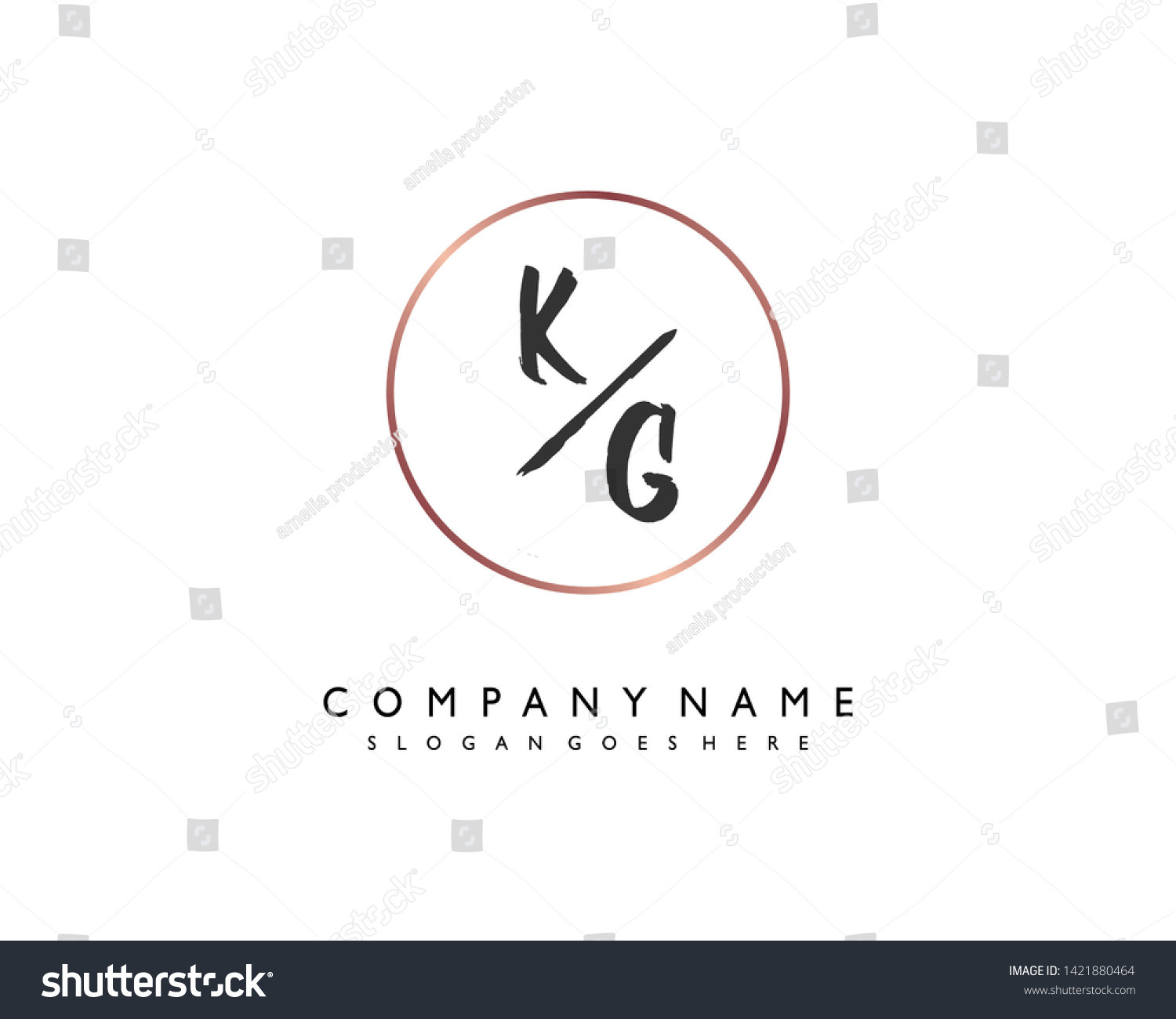 Initials Letter Kg Handwriting Logo Vector Stock Vector (Royalty Free ...
