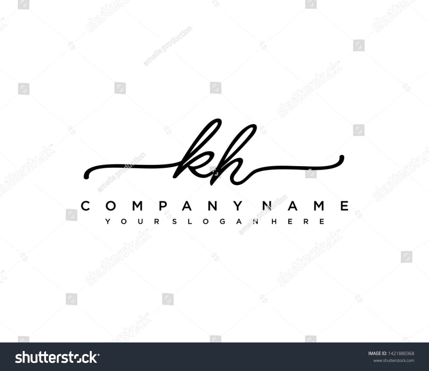 Initials Letter Kh Handwriting Logo Vector Stock Vector (Royalty Free ...
