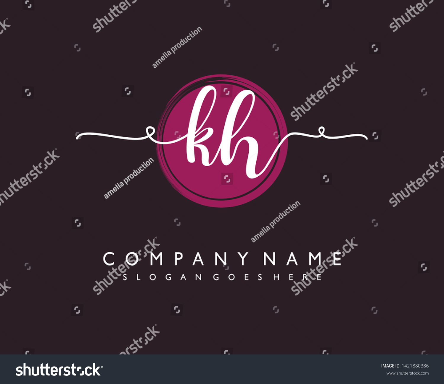 Initials Letter Kh Handwriting Logo Vector Stock Vector (Royalty Free ...