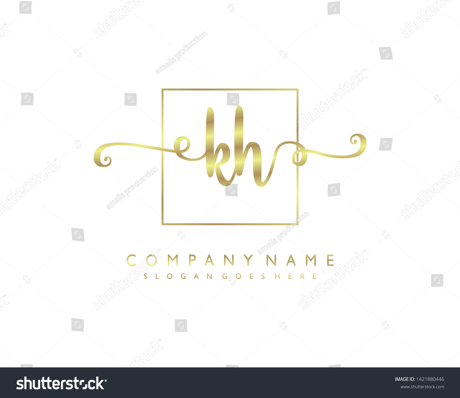 Initials Letter Kh Handwriting Logo Vector Stock Vector (Royalty Free ...
