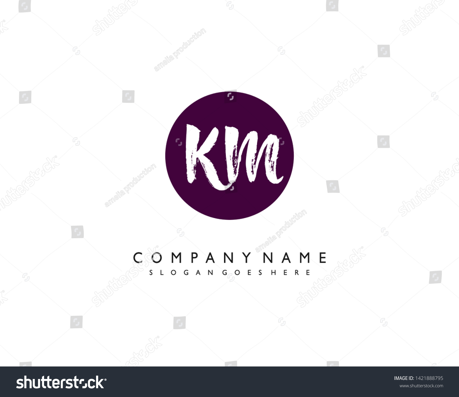 Initials Letter Km Handwriting Logo Vector Stock Vector (Royalty Free ...