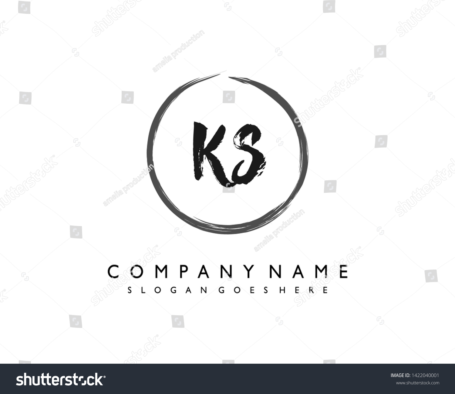 Initials Letter Ks Handwriting Logo Vector: vector de stock (libre de ...