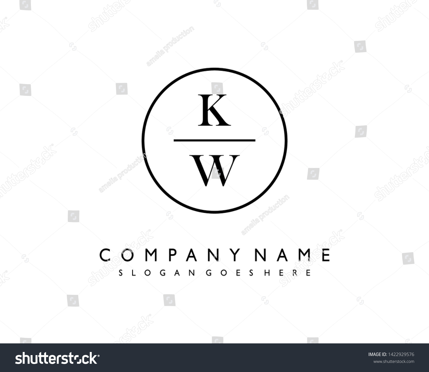 Initials Letter Kw Handwriting Logo Vector Stock Vector (Royalty Free ...