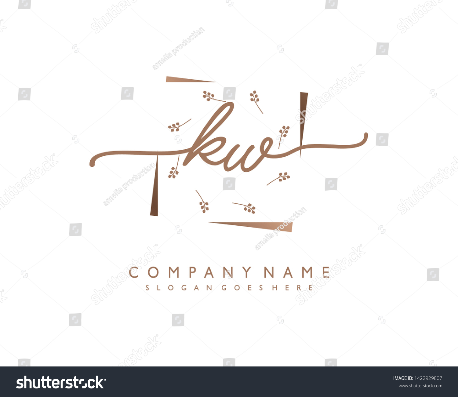 Initials Letter Kw Handwriting Logo Vector Stock Vector (Royalty Free ...