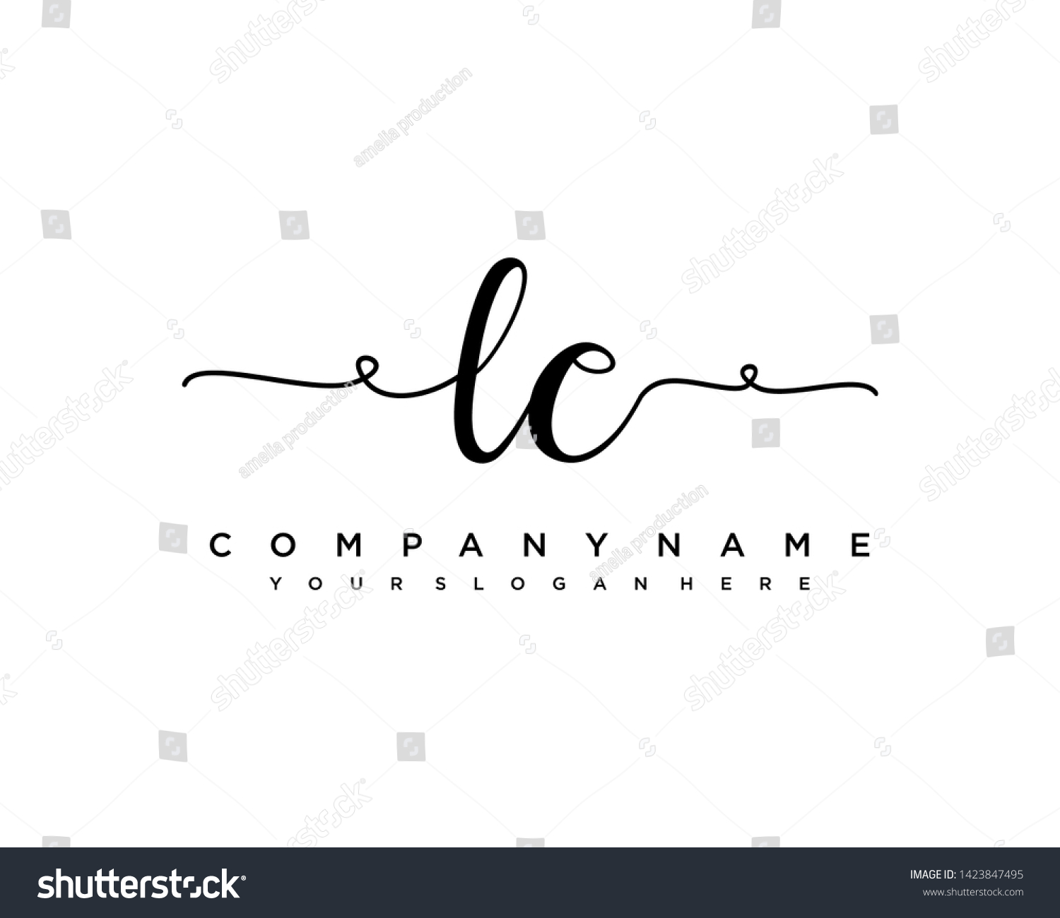 Initials Letter Lc Handwriting Logo Vector Stock Vector (Royalty Free ...