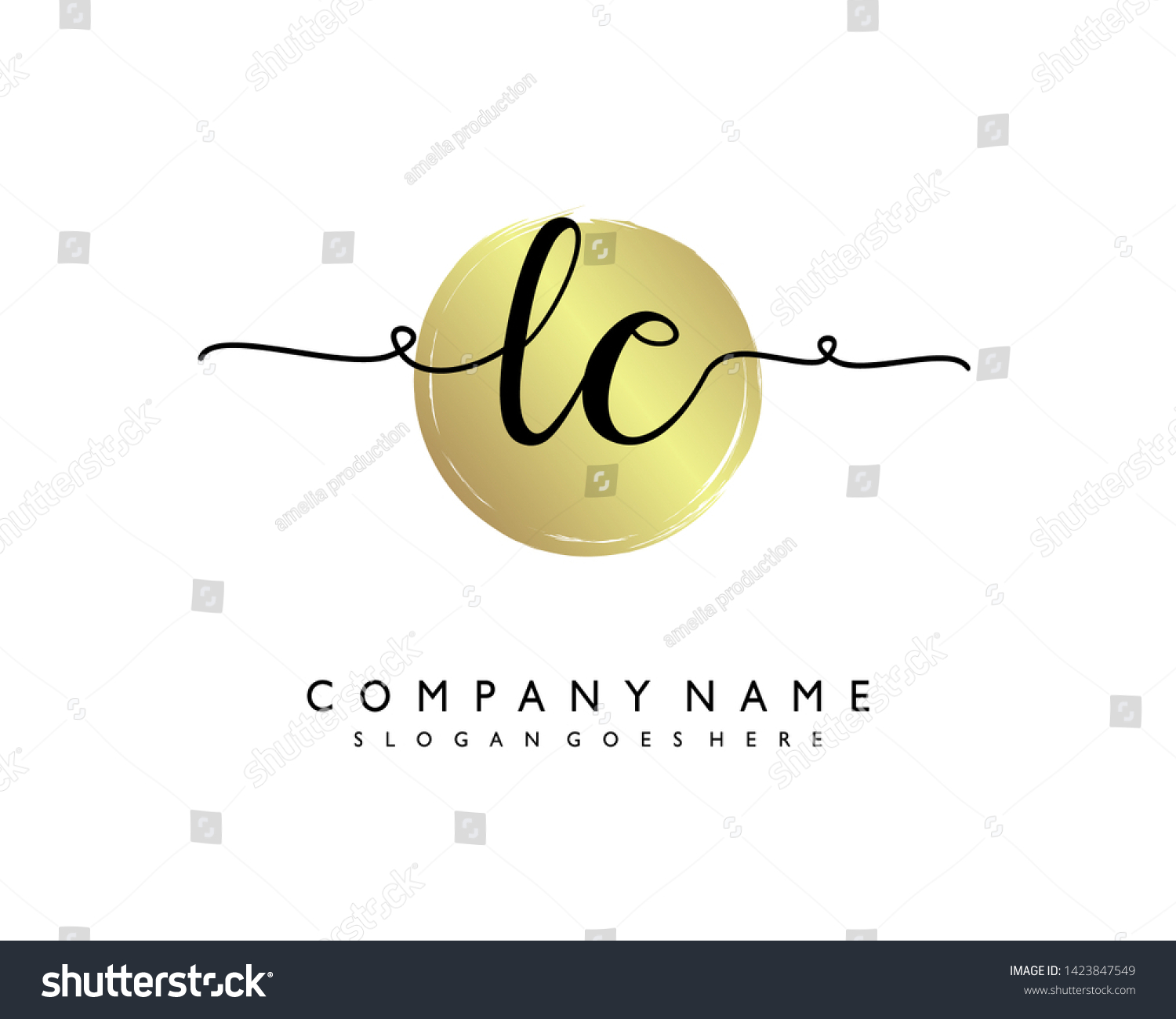Initials Letter Lc Handwriting Logo Vector Stock Vector (Royalty Free ...