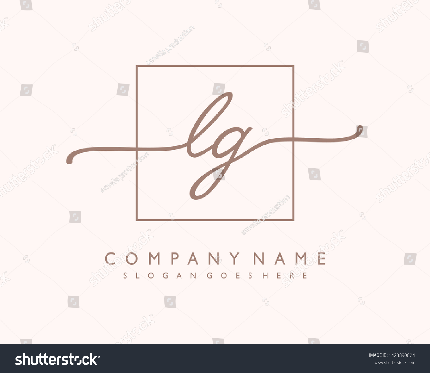 Initials Letter Lg Handwriting Logo Vector: เวกเตอร์สต็อก (ปลอดค่า ...