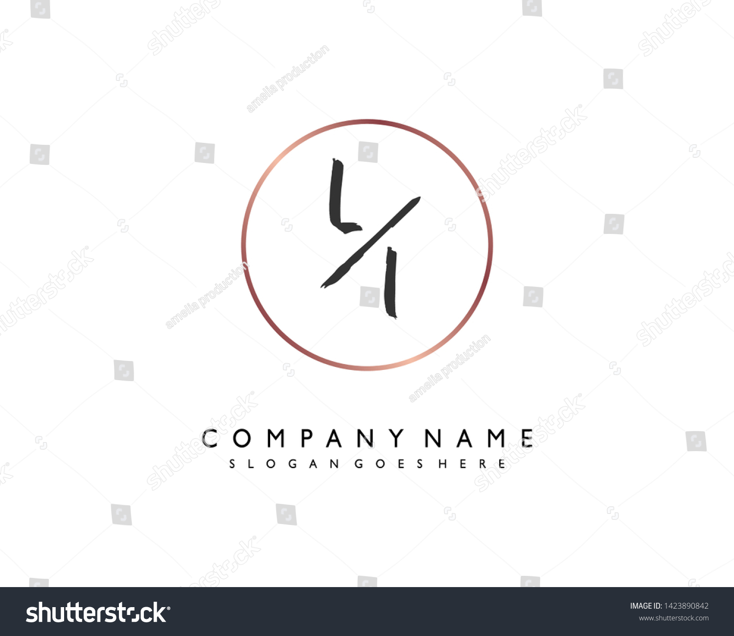 Initials Letter Li Handwriting Logo Vector Stock Vector (Royalty Free ...