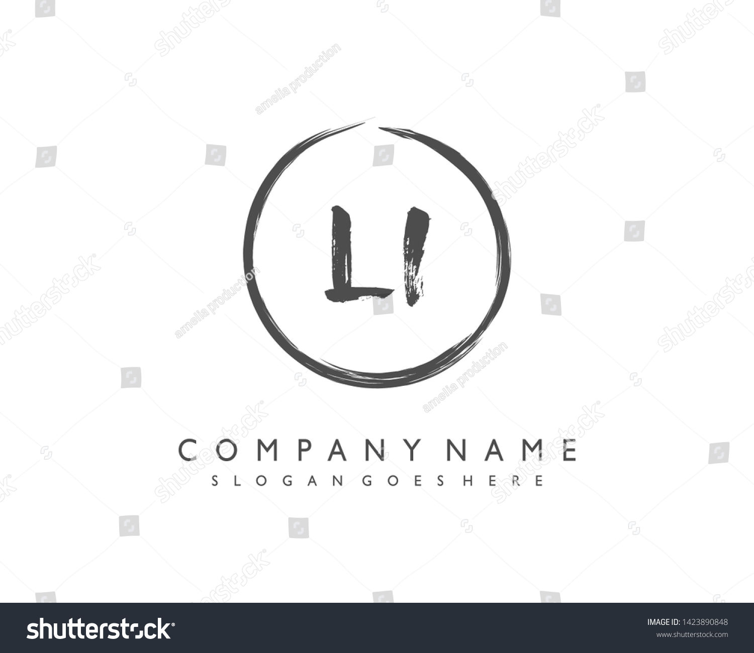 Initials Letter Li Handwriting Logo Vector Stock Vector (Royalty Free ...