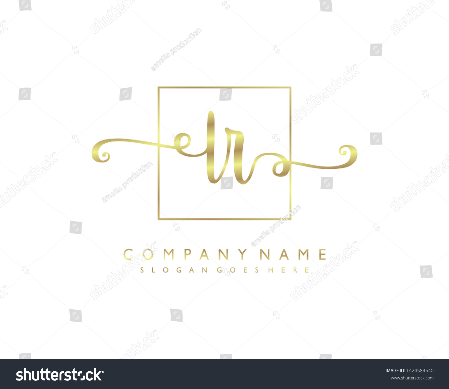Initials Letter Lr Handwriting Logo Vector Stock Vector (Royalty Free ...