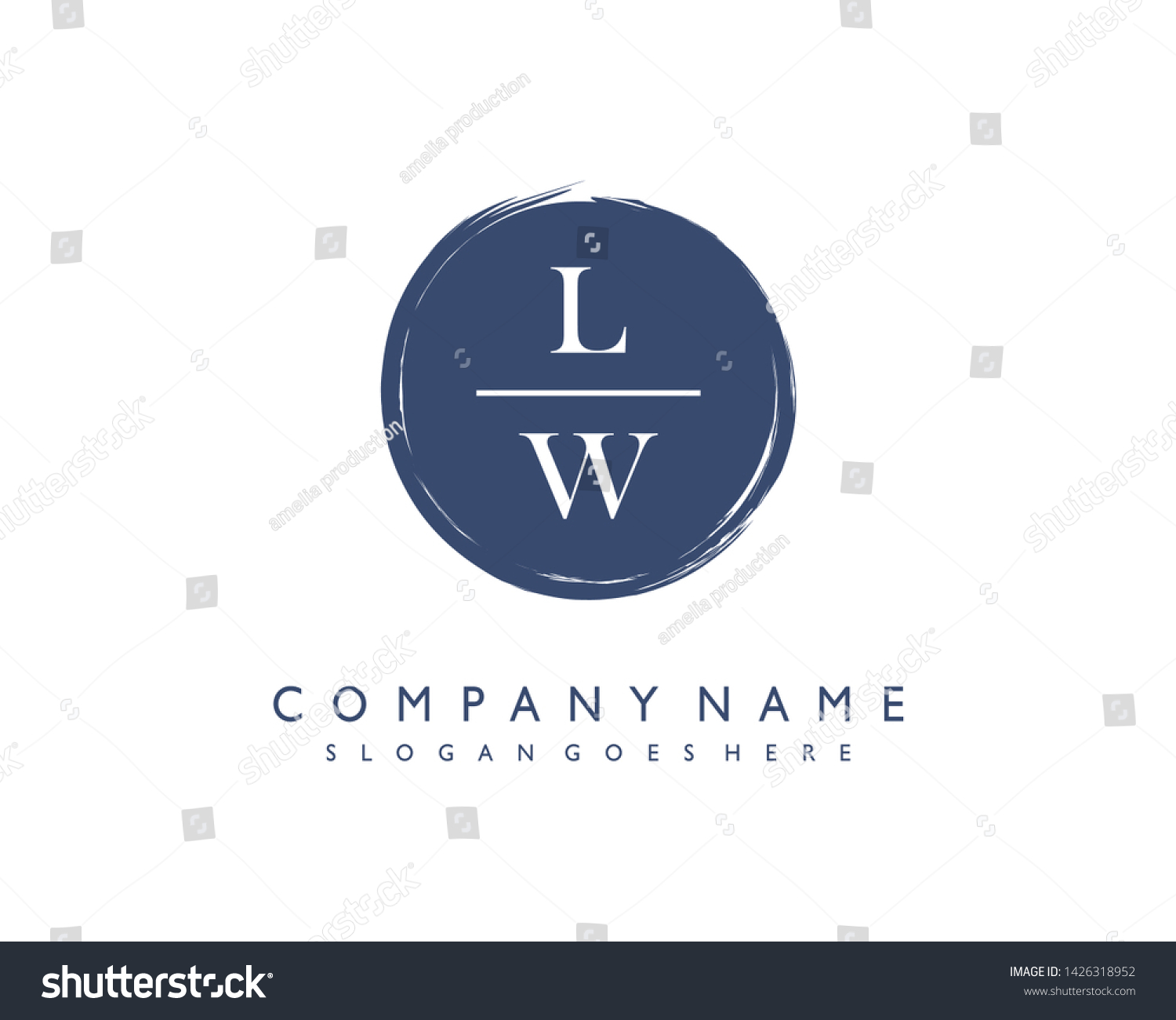 Initials Letter Lw Handwriting Logo Vector: เวกเตอร์สต็อก (ปลอดค่า ...
